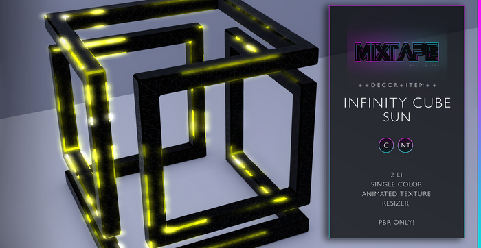 Second Life Marketplace - MIXTAPE Decor - infinity cube - sun